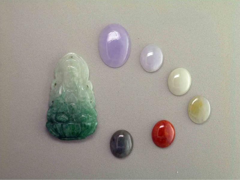 Color from White Jadeite Jade to Lavender to Imperial Green Jadeite Ja ...
