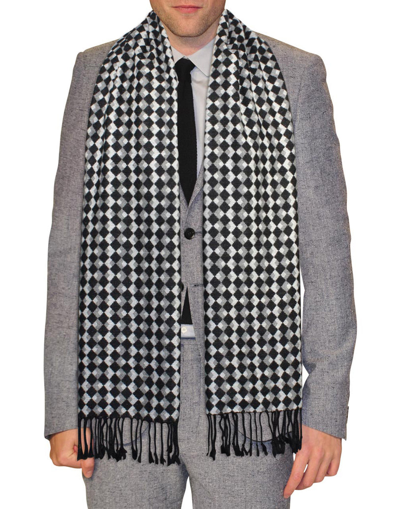 Dahlia Reversible Classic Checkers Silky Cashmere Feel Long Scarf