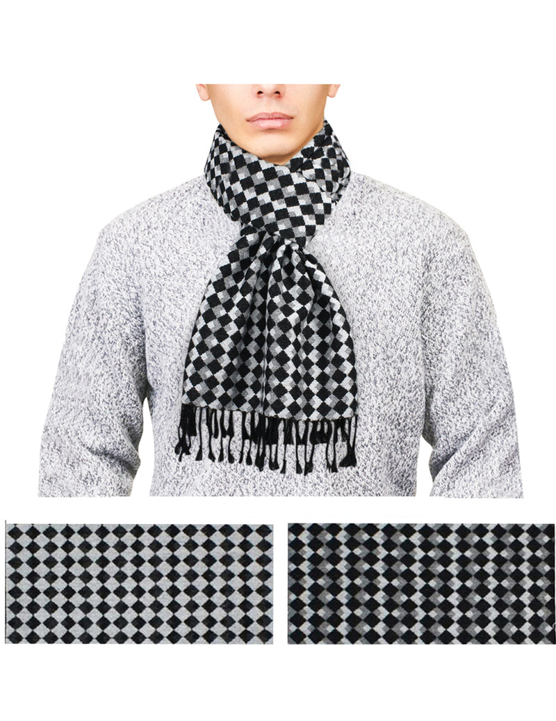 Dahlia Reversible Classic Checkers Silky Cashmere Feel Long Scarf